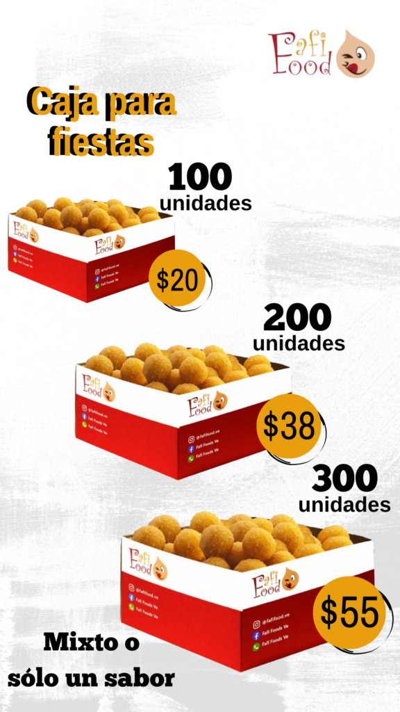 Caja para Fiestas - Fafi Food - Deliciosos Pasapalos Brasileños
